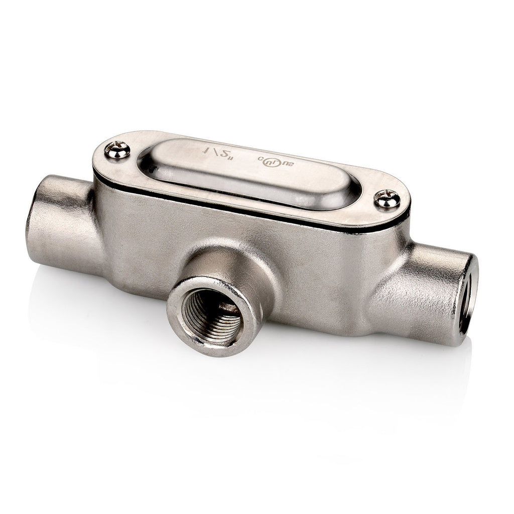 Conduit Body, RIGID, Type T, w/Cover & Gasket, Stainless Steel ...